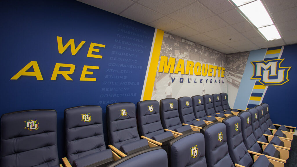Marquette University Volleyball Locker Room Branding - Thysse